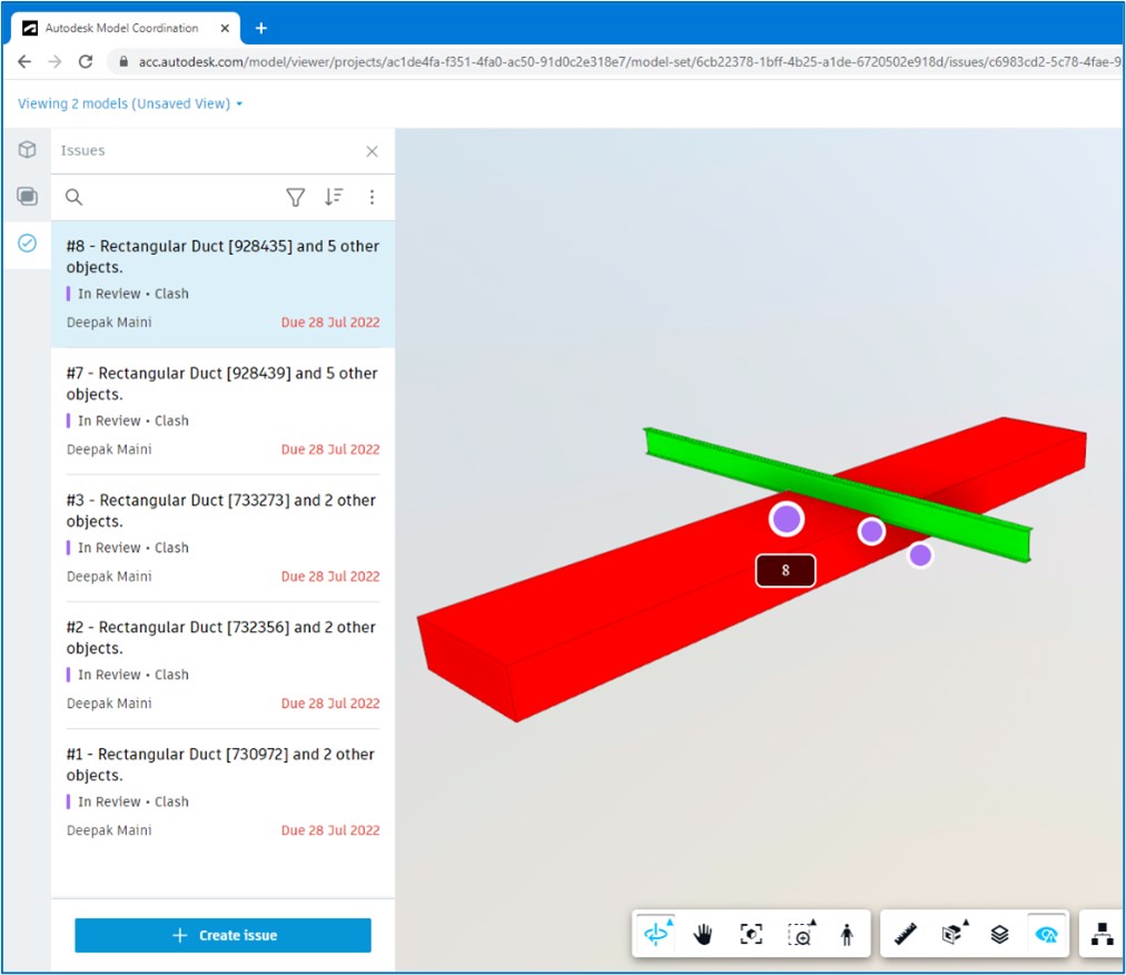 Scroll down in the Issues window and add the comment to move the element again, as shown below.